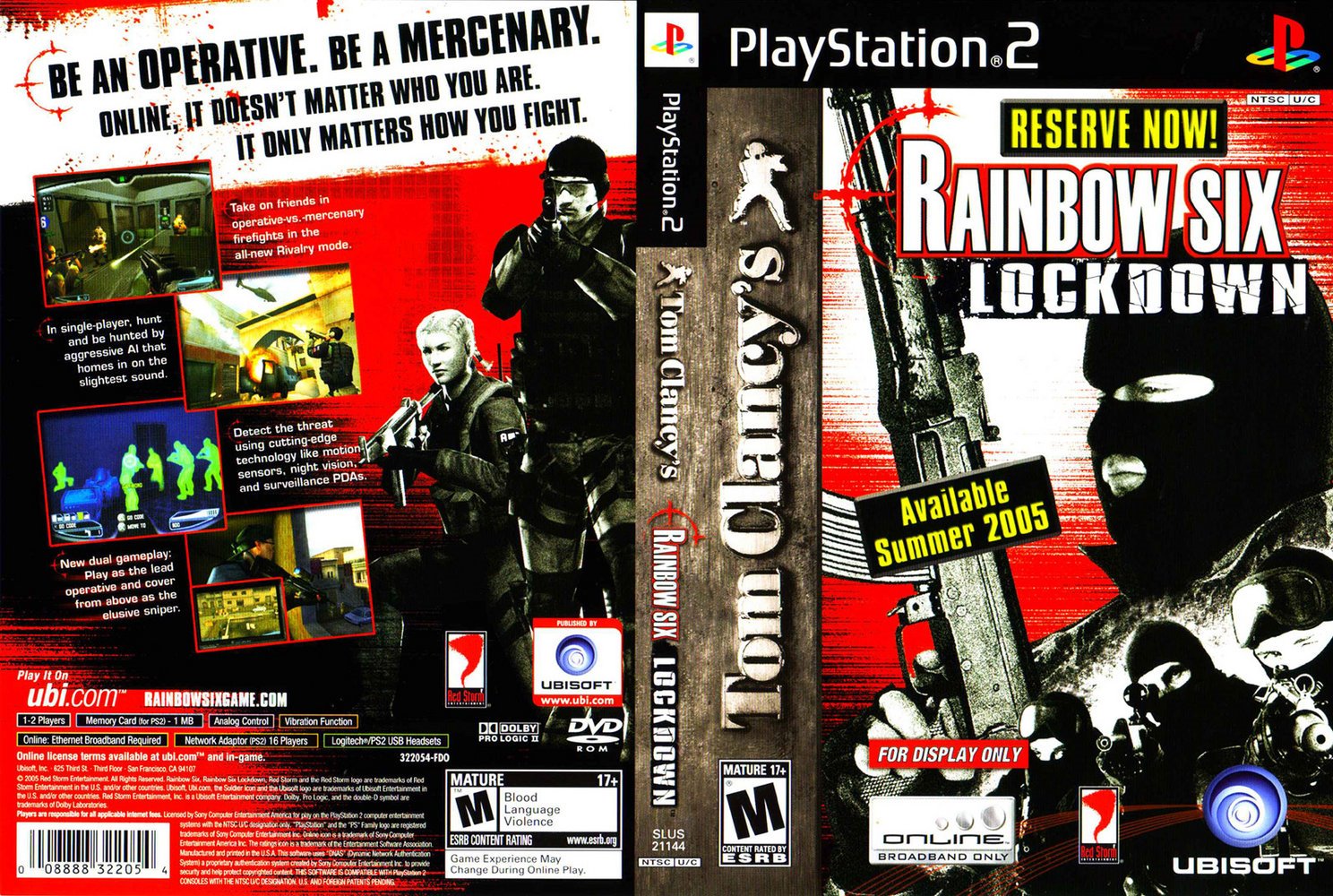 JC VIDEO PS2: RAINBOW SIX LOCKDOWN
